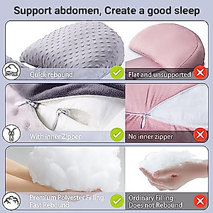 neexan Pregnancy Pillows for Sleeping-Pregnancy Wedge Pillows, Pregnancy Pillows Support for Pregnant Women Back, Legs, Belly, Wedge Pillow Pregnancy with Detachable & Adjustable Pillow Cover