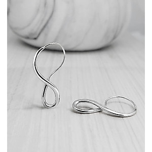 Hoops & Loops .925 Sterling Silver Infinity Polished Hook Endless Earrings