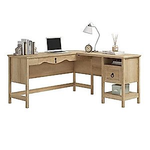 Sauder Adaline Cafe L-Desk, L: 59.65" x W: 59.65" x H: 29.92", Orchard Oak Finish