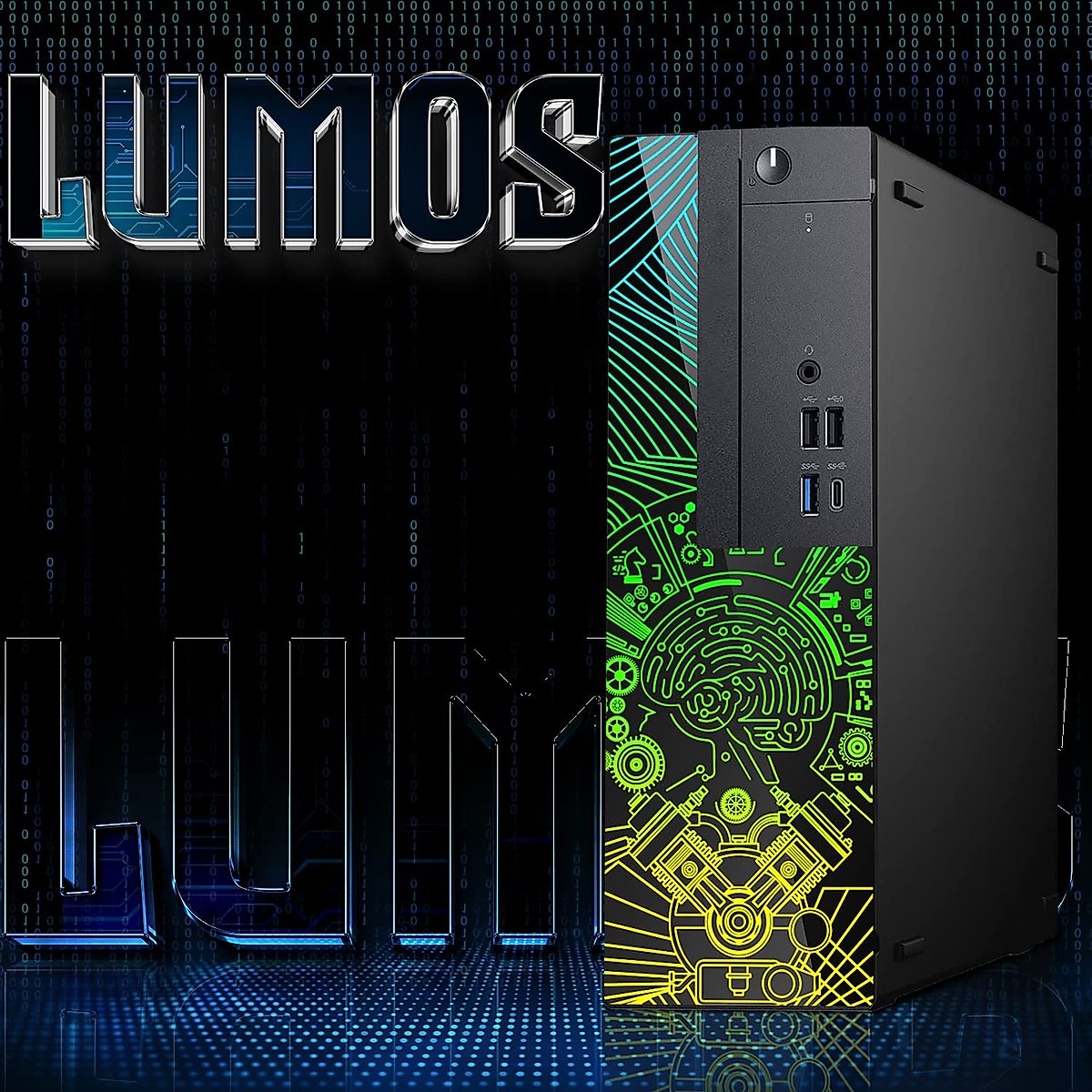Lumos 8 Gaming Desktop PC, Intel Core i7 7th Gen, AMD RX 6400 4GB DDR6 4GB DDR6, 8GB RAM, 1TB SSD + 4TB HDD, 24 Inch Monitor, PCI-E Bluetooth | Wi-Fi, RGB Kit, Win 10 Pro (Renewed)