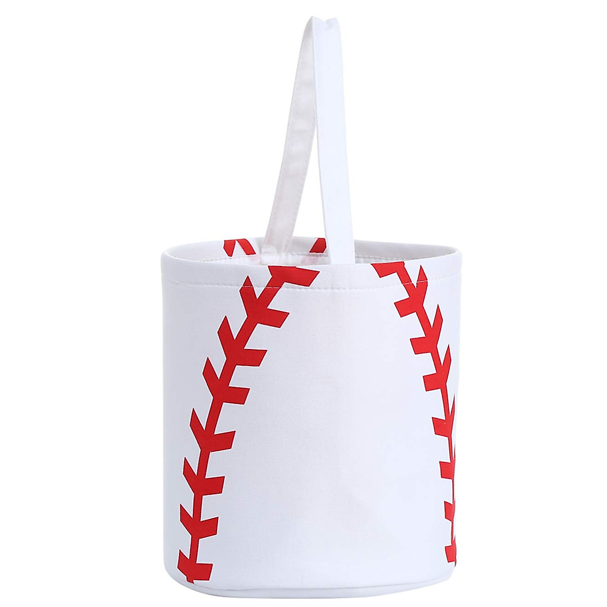 E-FirstFeeling Basketball Basket Easter Baskets Halloween Basket Canvas Easter Eggs Hunt Baskets Halloween Trick or Treat Bags Candy Bucket Tote for Halloween and Easter (Basketball)