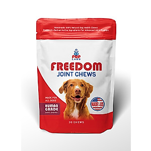 Pup Labs Freedom Joint Chews - Delicious Dog Hip and Joint Supplement - Vitamins Packed with Super Nutrients - Keep Your Pup Happy and Active - Made for All Dogs and Breeds - Made in the USA, 30 chews