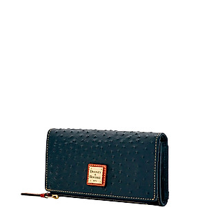 Dooney & Bourke Wallet, Ostrich Foldover Wallet - Black
