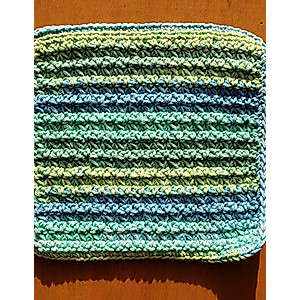 Handmade crochet washcloths, dishcloths * thick and dense *100% cotton set of 2, size 7.5 inches