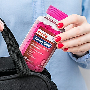 Timely Allergy Relief Diphenhydramine HCl 25 mg - 650 Caplets - Compared to Benadryl Allergy Ultratab - Antihistamine - Allergy Medication - Runny Nose Relief for Adults - Watery Eyes Treatment