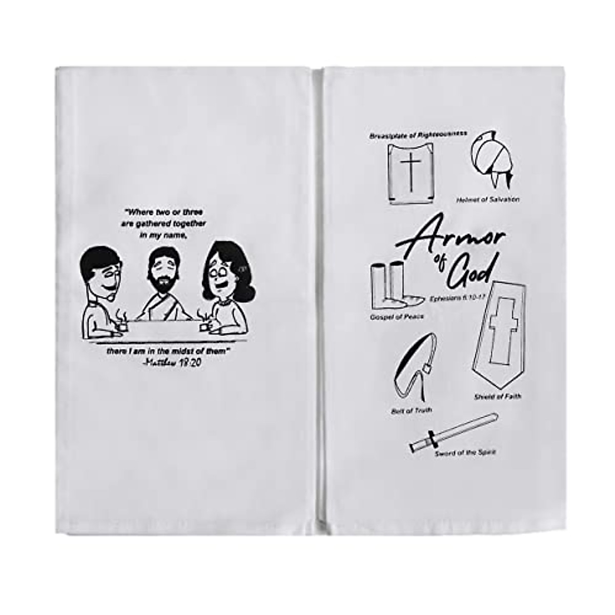 Tea Towels Cotton 100% Christian Gifts for Women Dish Drying Decorative Kitchen Towels, Farmhouse Hand Towel White Flour Dishes Bread Cloth. and Black 012021