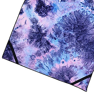 Beach Chair Cover with Side Pockets Pool Towel Chaise Lounge Cover Microfiber Tie Dye Beach Towel for Holidays, Sunbathing (Purple)