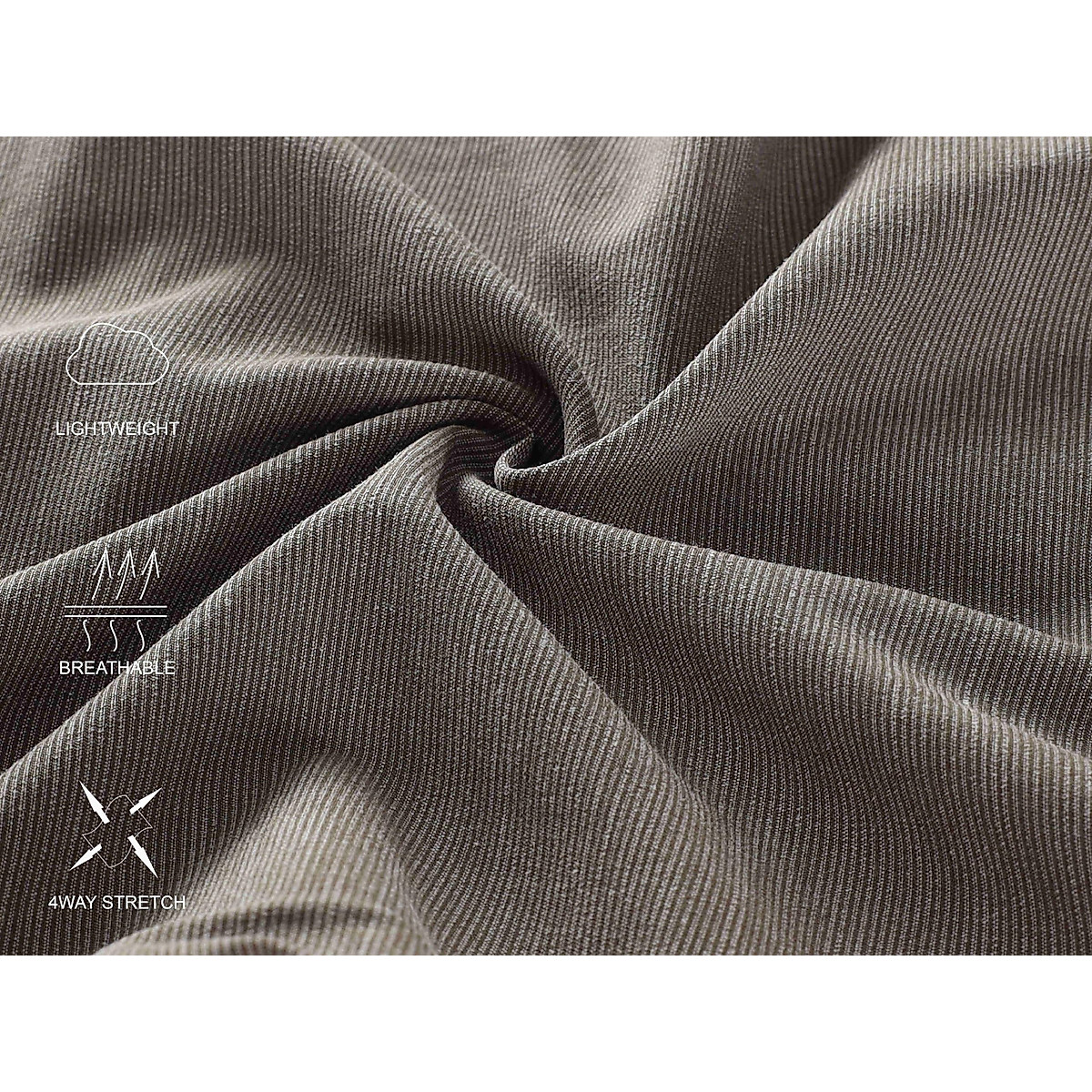 KNQR Mens Performance Quick Dry 4way Stretch Regular Fit All-Terrain Active Training Hybrid Shorts Beated Black 36