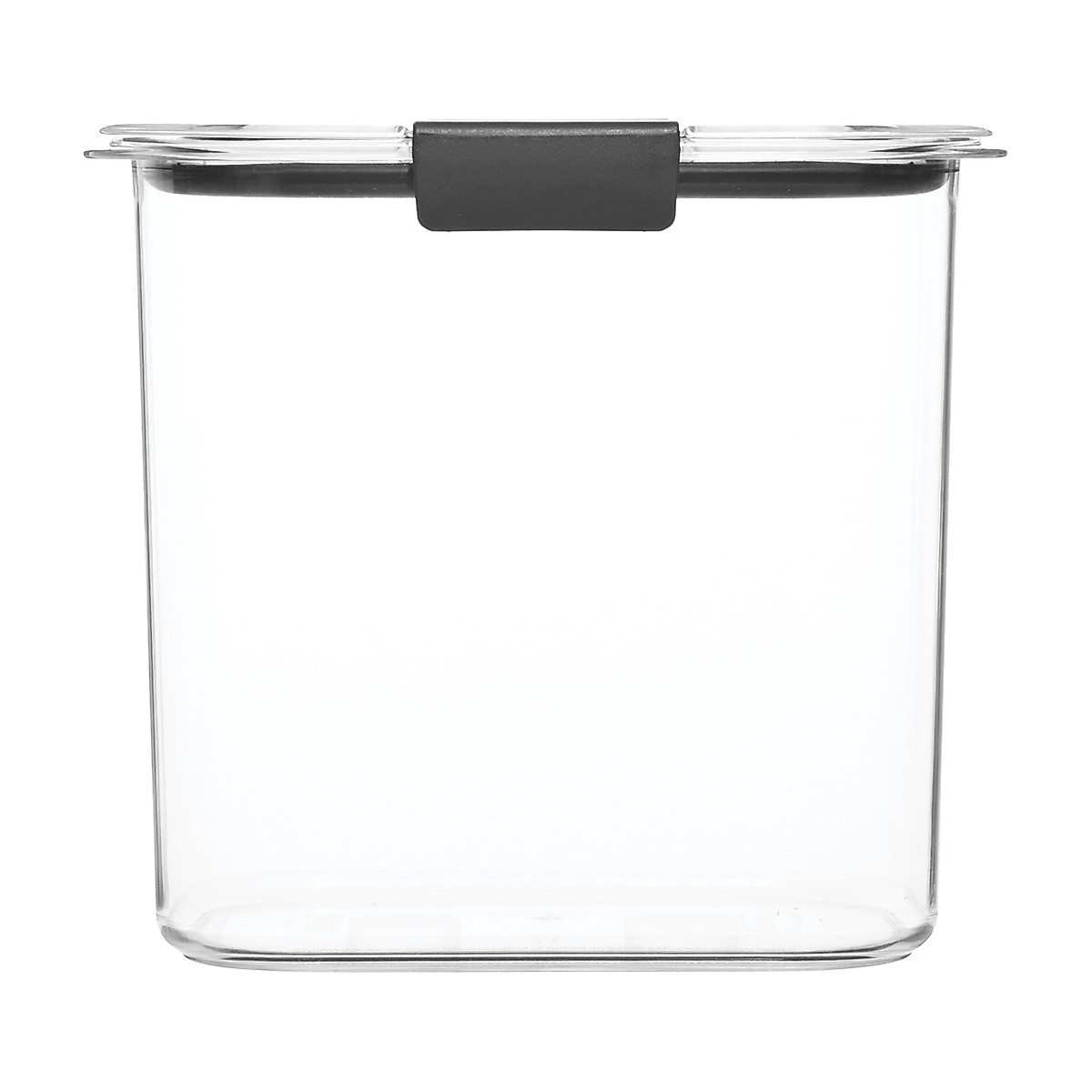 Rubbermaid Brilliance Airtight Food Storage Container for Pantry with Lid for Flour, Sugar, and Rice, 12-Cup, Clear/Grey