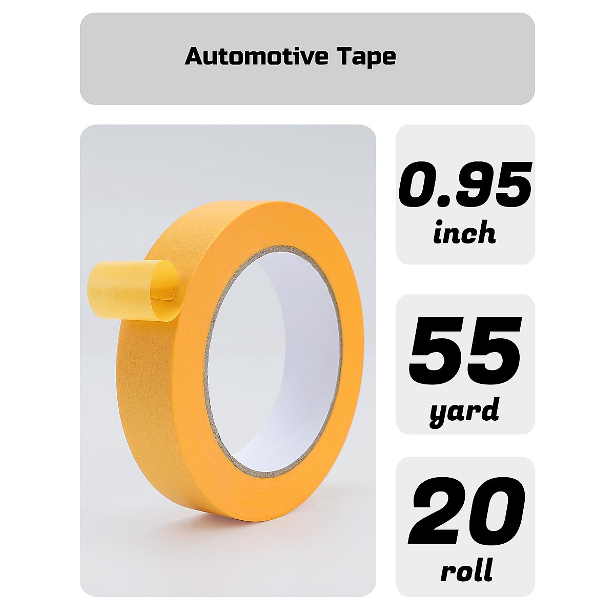 Lichamp 20 Bulk Pack 1 inch Yellow Painters Tape, Orange Masking Tape, 0.95 inch x 55 Yard x 20 roll, 2010YL(Total 1100 Yards)