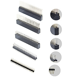 Geekworm 2x20 40 Pin Stacking Female Header Kit for Raspberry Pi 5/4B/3B+/3B/2B/B+/A+/Zero W/Zero 2 W(5 Specifications 10Pcs), Raspberry Pi GPIO Stacking Header/Extender, Raspberry Pi Pico Header Pack
