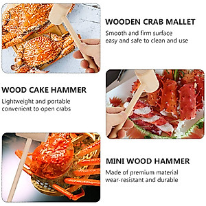 Kichvoe Mini Wooden Hammer 30pcs Wood Crab Lobster Mallets Seafood Hammers Hardwood Shellfish Mallet for Breakable Chocolate Heart Cracking Seafood Tool