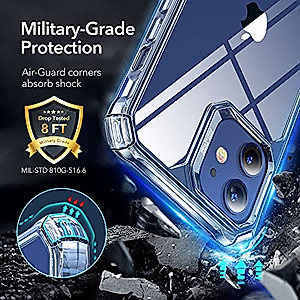 ESR Air Armor Compatible with iPhone 12 Mini Case [Military-Grade Drop Protection][Shock-Absorbing Corners] [Anti-Yellowing Hard Back] [Scratch Resistant] [Flexible Frame] 5.4", Crystal Clear
