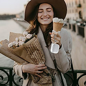 Fingic Compatible with AirPods 3 Case 2021, Full Body Protective Glitter Sparkle Shockproof Hard Cover with Keychain for AirPods 3rd Generation Charging Case - Clear/White