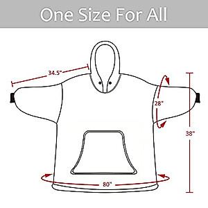 Catalonia Oversized Wearable Blanket Hoodie Sweatshirt, Comfortable Sherpa Lounging Pullover for Adults Men Women Teenagers Wife Girlfriend Gift