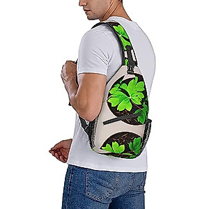 SSIMOO St Patricks Day Leaves Fashion Chest Bag,Travel Bag,Light And Comfortable Satchel-Multi-Purpose Small Backpack
