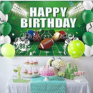 Football Birthday Party Backdrop Decorations Football Birthday Banner Super Football Bowl Game Day Sports Fan Supplies Football Themed Boy Birthday Party Favors Photo Booth Props Wall Hanging