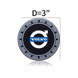 2PCS Car Cup Holder Coasters for Volvo XC40 XC60 XC90 V90 V60 S90 S60 2016-2020 2021 2022,Non-Slip Car Coasters for Cup Holder,Silicon Car Cup Mat Car Cup Holder Insert,2.75'' Car Cup Mat for Car