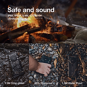 AGM H5 Pro Rugged Smartphone Unlocked, Android 12 Rugged Phone with Triple Camera, MediaTek Helio G85, 109dB Speaker, 8GB RAM 128GB ROM, 7000mAh, Fingerprint Sensor, NFC, 6.52inch Rugged Cell Phone