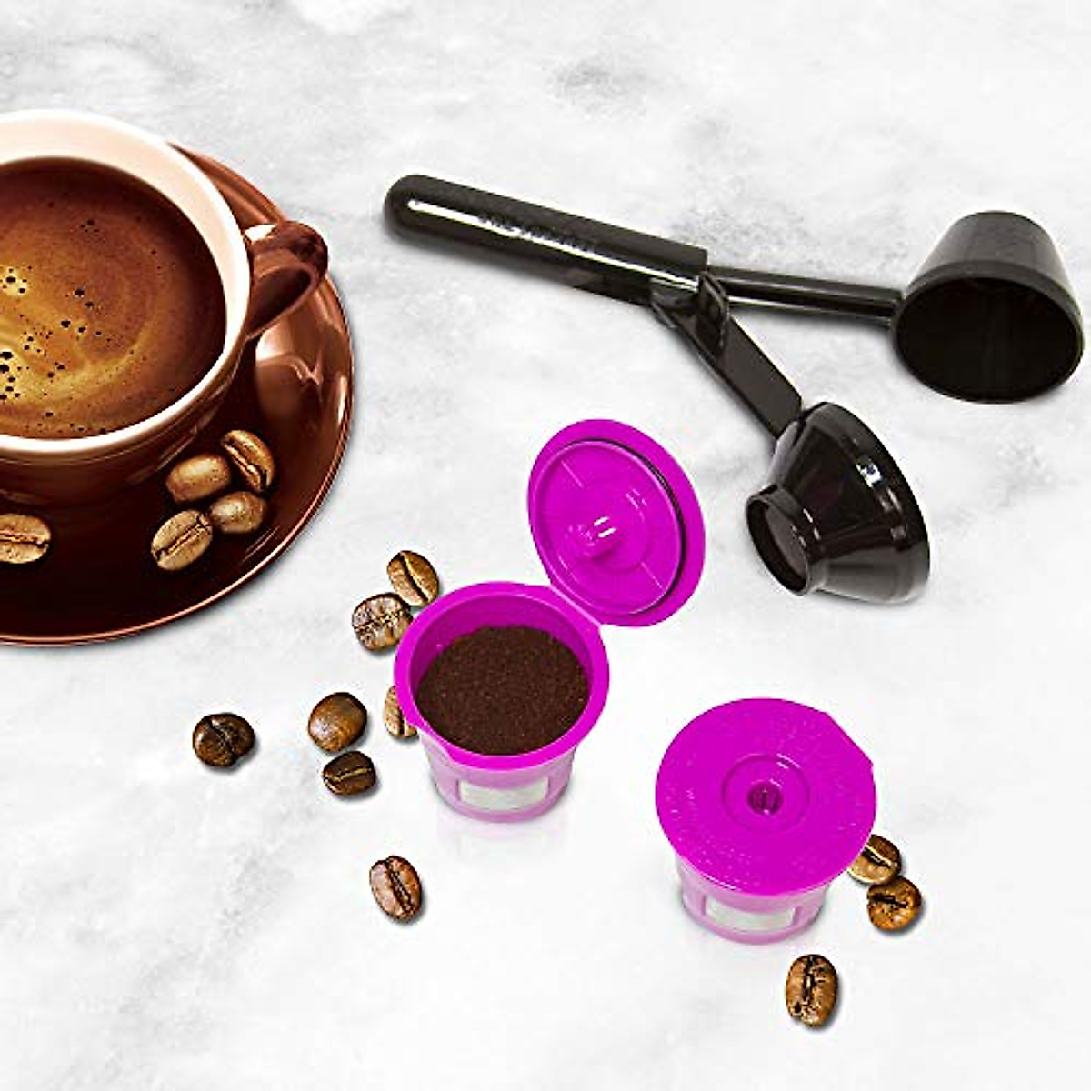 Cafe Fill Value Pack by Perfect Pod - Reusable K Cup Coffee Pod Filters & Coffee Scoop, Compatible with Keurig K-Duo, K-Mini, 1.0, 2.0, K-Series and Select Single Cup Coffee Makers