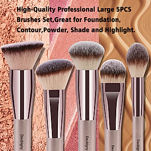 Makeup Brushes, Daubigny 16Pcs Complete Premium Synthetic Makeup Brush Set with Professional Foundation Brushes Powder Concealers Eye shadows Blush Makeup Brush for Perfect Makeup (Champagne Gold)