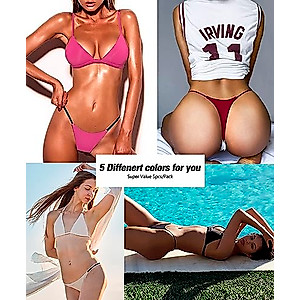 Doslinker G String Thongs for Women,Cotton Sexy Cheeky Panties T-back Tangas Low Rise Hispter Underwear for Women S-XL