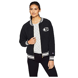 Champion Women's Sherpa Full Zip Jacket, Black, Medium