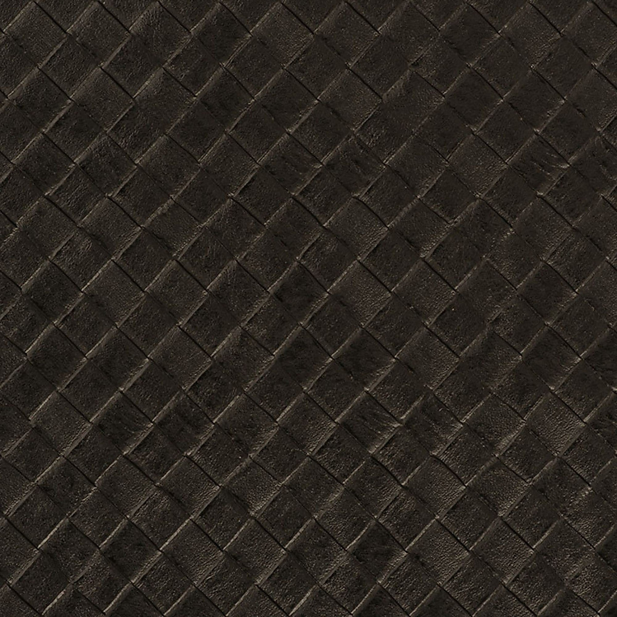Woven Faux Leather Fabric, Embossed Soft Basketweave Vinyl, Textured Crafts DIY and Upholstery Pleather Sheets - Individual 1 Yard Cut 36"x54" (Black)