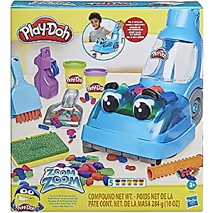 Play-Doh Zoom Vacuum and Cleanup Toy, Kids Cleaner with 5 Cans
