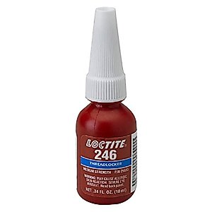 Loctite 29513 Blue 246 High Temperature Medium Strength Thread Locker, 450 degrees F Maximum Temperature, 10 mL Bottle