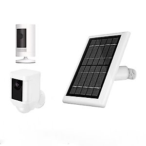 Ring Camera Solar Panel Charger,5W Solar Panels for Ring Stick Up Cam/Ring Spotlight Cam Battery/Spotlight Cam Plus/Spotlight Cam Pro/Outdoor Wireless Security Camera (1, White)