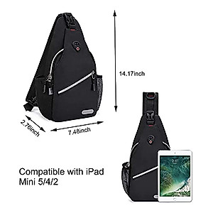 MOSISO Mini Sling Backpack,Small Hiking Daypack Travel Outdoor Casual Sports Bag, Black