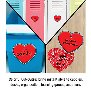 Carson Dellosa Education Hearts Mini Colorful Cut-Outs, 3-inch x 3-inch, 36pcs, Multicolor (120021)