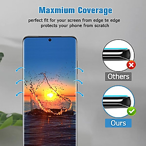 [2+2Pack] Galaxy S20 Ultra Screen Protector with Camera Lens Protector,[9H Hardness] [Anti Scratch] [3D Curved] [HD Tempered Glass] for Samsung Galaxy S20 Ultra 5G (6.9 Inch)