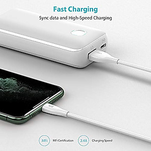 Syncwire iPhone Charger Lightning Cable - 6ft [Apple Mfi Certified] Ultra-Durable Fast Charging & Syncing Apple Charger Cord for iPhone 11 XS Max XR X 8 Plus 7 Plus 6S 6 Plus Se 5, iPad iPod - White