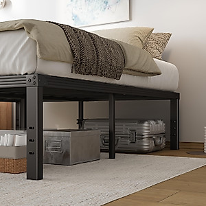 COMASACH 18 Inch Tall Metal Platform King Size Bed Frames with Maximum Storage, Anti-Slip Strengthen Support Mattress Foundation, Noise Free