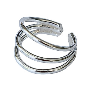 Handmade Single Triple Band Adjustable Ear Cuff, 925 Sterling Silver Clip On Non Piercing Huggie Earrings for Women, Small 3 Row Dainty Ear Wrap Faux Ear Cartilage Clips Jewelry, By MiYa Jewelry