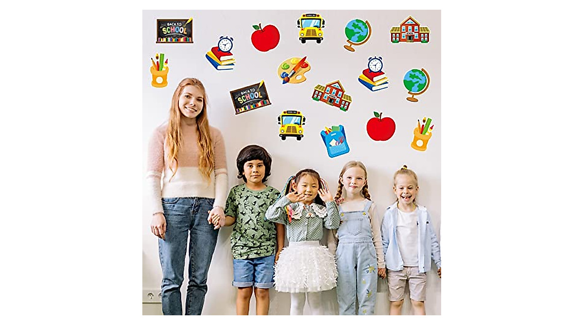 Colorful Back to School Cutouts - 45 Pieces Decoration Set