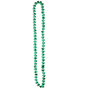 Skeleteen Green Shamrock Beads Necklaces - St Patricks Day Irish Clover Bead Necklace Party Favors Pack - 1 Dozen