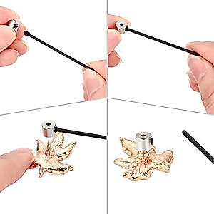 Leinuosen 60 Pieces Pin Keepers Locking Clasp Pin Backs Replacement with Wrench (Silver Color, 6 x 5 mm)