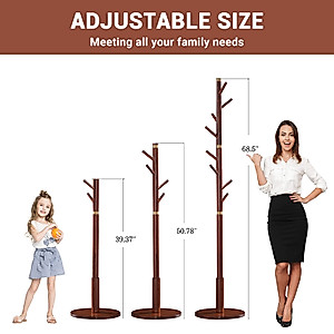 Frestanding Coat Rack with 8 Hooks for Coats and Bags - Sturdy and Easy to Assemble Coat Tree for Entryway, Hallway, Bedroom, and Office