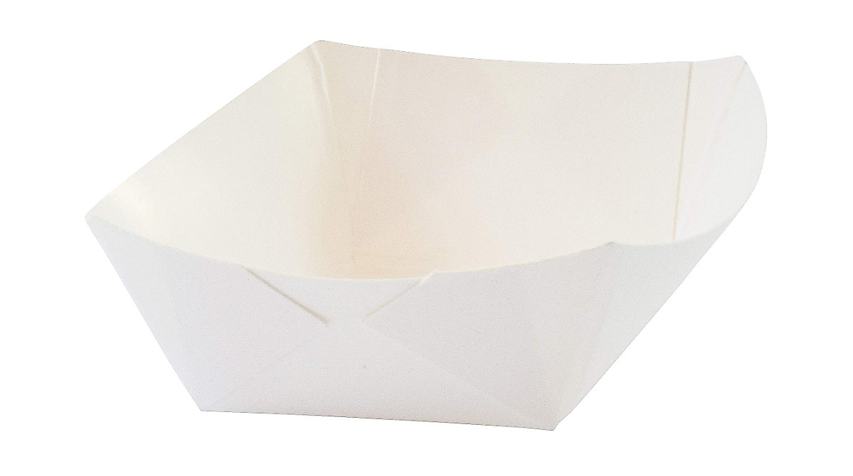 JA Kitchens Mini White Paper Food Tray - 250 Count