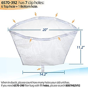 Alocs 6570-392 Debri Attachment Net Bag for Ja-cuzzi 2002-2013 J-300 // 2007+ J-270 J-280 // 2008-2012 J-230 // 2011+ J-LX J-LXL Series Hot Tub Mesh Skimmer with 7 Clip Holes