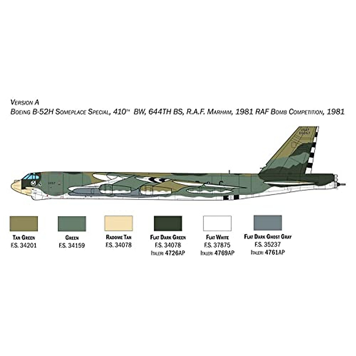 Italeri ITA1442 1:72 B-52H Stratofortress [Model Building Kit], Multi-Color