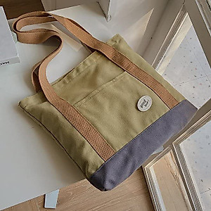 Women Tote Bag Casual Tote's Handbag Shoulder Bag with Pockets Small Satchel Bag Handbag Fashion Crossbody Bag (Yellow)