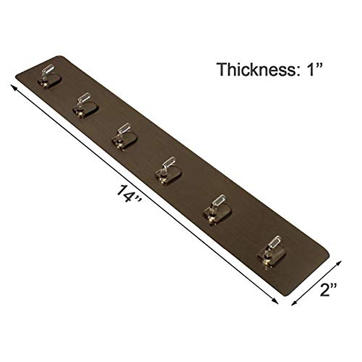 Royal Brands 6 Hook Self Adhesive Wall Mounted Rack - Waterproof Sturdy Backing - Place Anywhere in Your Home Or Garage