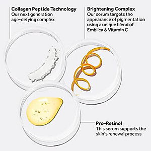 No7 Lift & Luminate Triple Action Face Serum - Collagen Peptide Anti Wrinkle Serum + Brightening Emblica & Vitamin C Face Serum + Pro Retinol Skin Firming Hyaluronic Acid & Hibiscus (50ml)