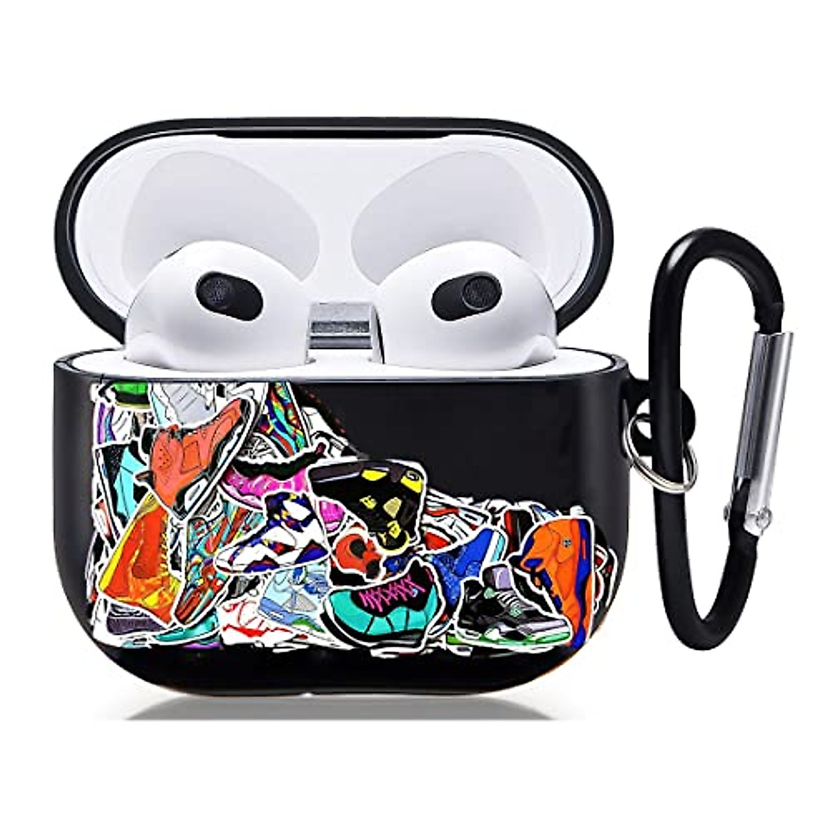 Case for AirPod 3, Sports Shoes Design TPU Protective Accessories Skin with Keychain Compatible with Apple AirPods 3rd Generation for Cool Men Boys Teen Girls