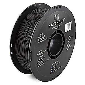 HATCHBOX 1.75mm Black PLA 3D Printer Filament, 1 KG Spool, Dimensional Accuracy +/- 0.03 mm, 3D Printing Filament