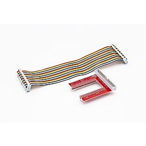 VGE Raspberry PI GPIO Breakout U-Type Expansion Board, Assembled + Ribbon Cable + Mini Bread Board, 40-pin Flat Ribbon Cable for Raspberry Pi 4, 3, 2, B and B+ (U-Type Breakout + Mini Bread Board)